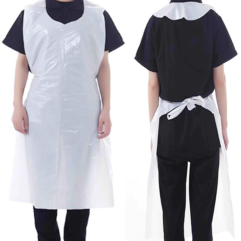 Disposable White Poly Aprons